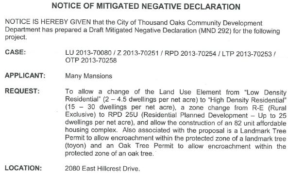 Hillcrest Residence Community against proposed zoning changes